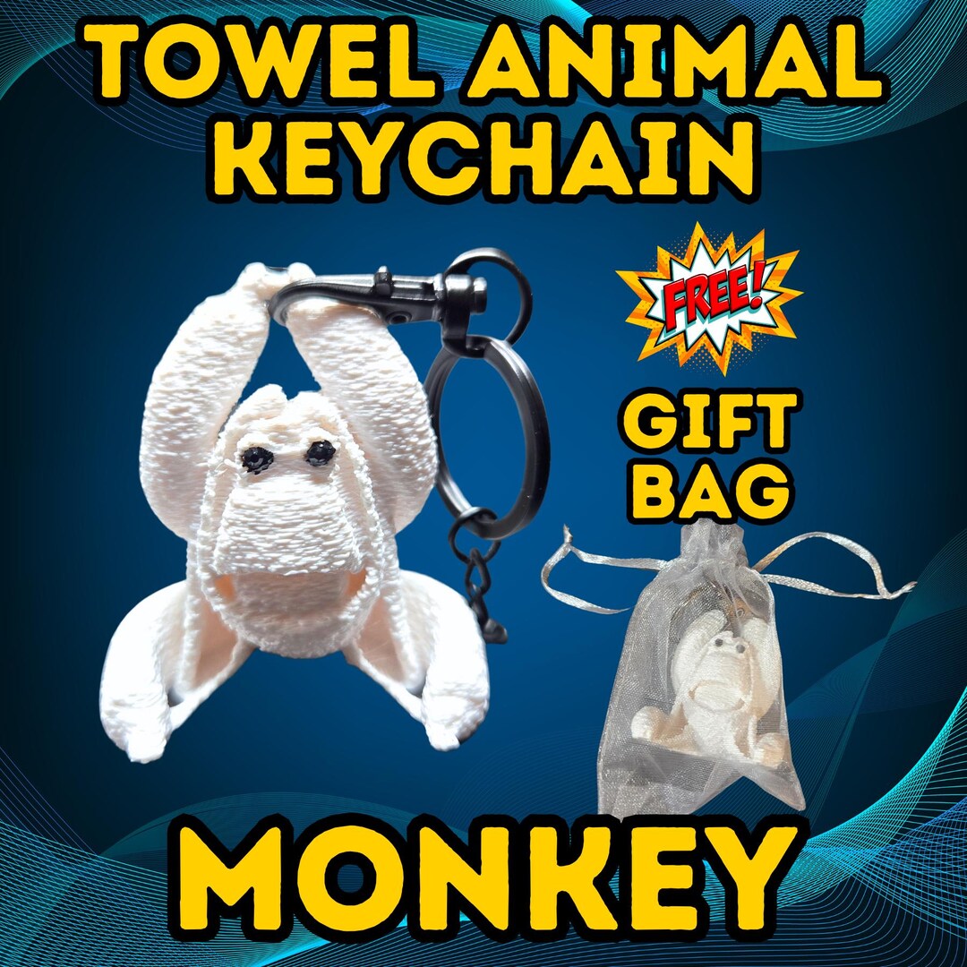 Towel Animal Monkey Keychain, Gifts for Cruise Exchange, Cruise Towel ...