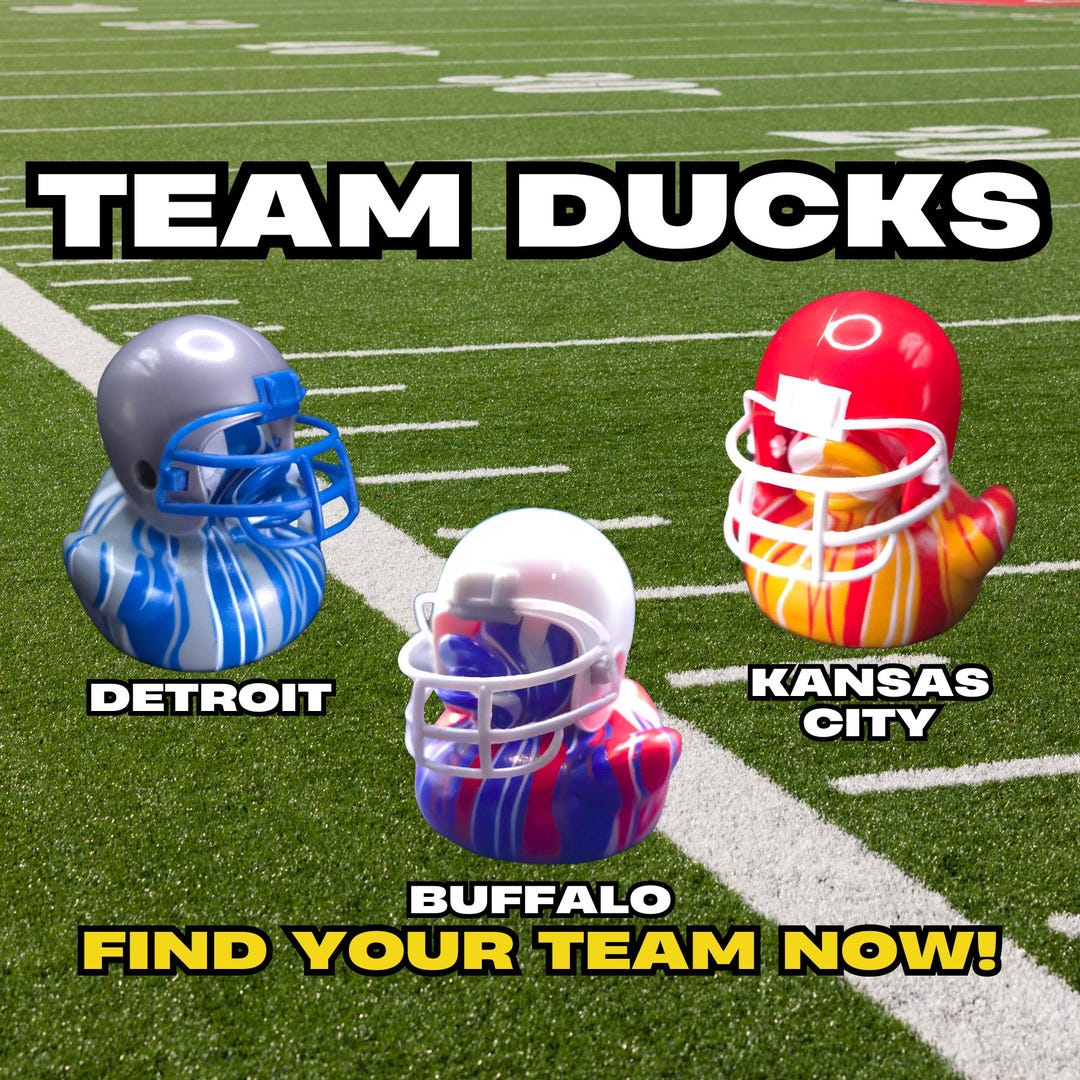 Football Team Rubber Duck: Collectible Jeep Dashboard Ornament & Unique Football Merchandise - Etsy