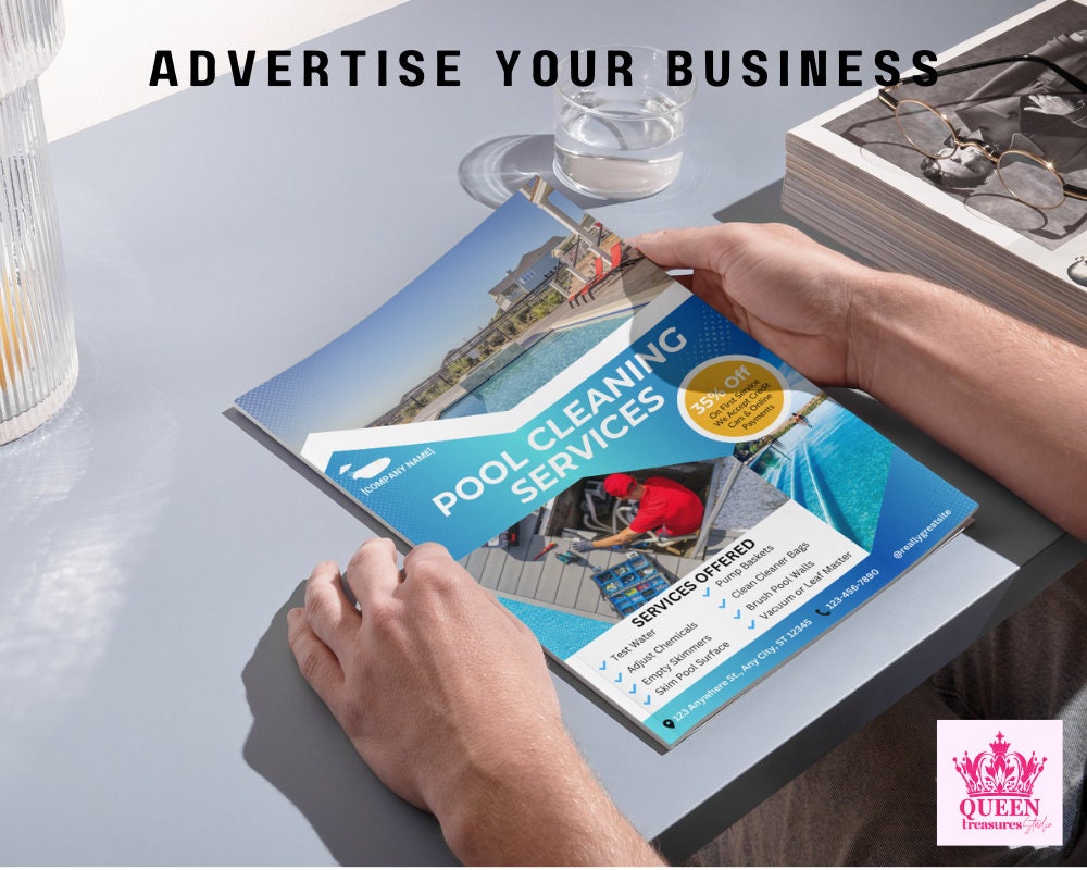 Pool Cleaning Service Flyer, DIY Flyer Template Design, Swimming Pool ...