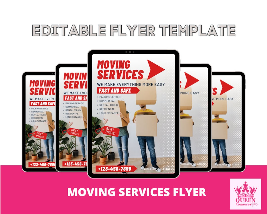 Moving Services Template, Canva Template, Moving Services Flyer - Etsy
