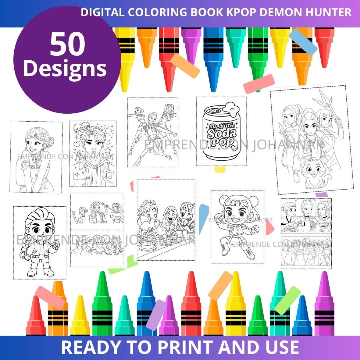 50 Hunters, K-pop Demon Hunter, K-pop Demon Hunter Coloring Pages ...