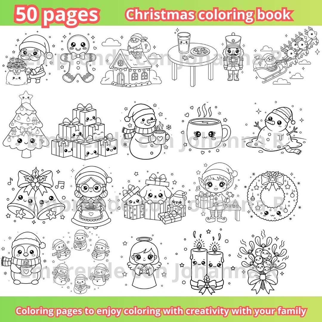 50 Christmas Coloring Pages, Kids, Coloring With Family, Winter ...