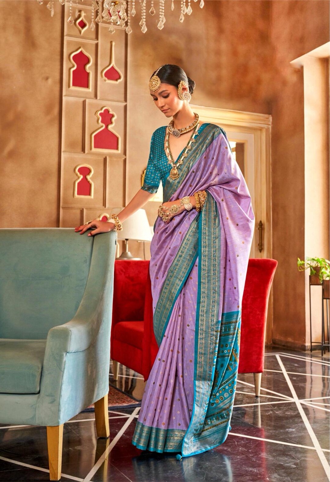 Purple Color Patola Silk Readymade/easy Saree - Etsy