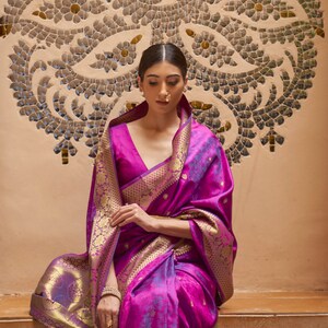 Purple Color Custom Sized Readymade Silk Saree - Etsy