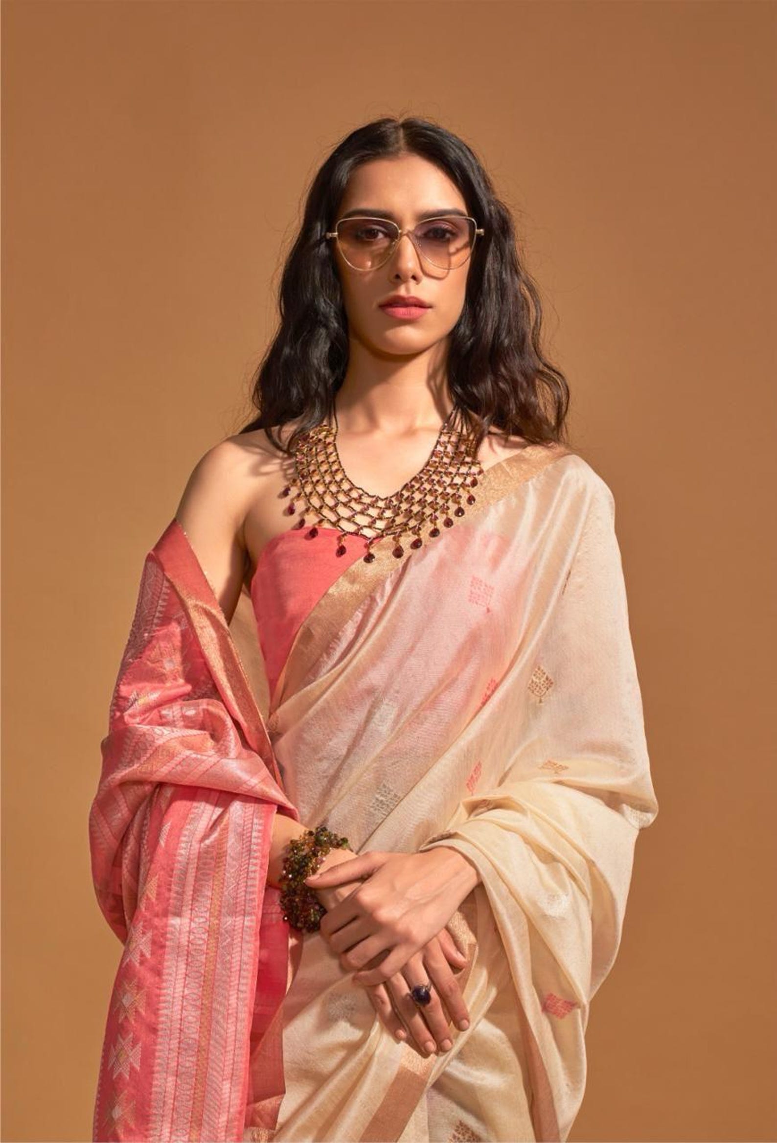 Off White Color Readymade Silk Saree - Etsy