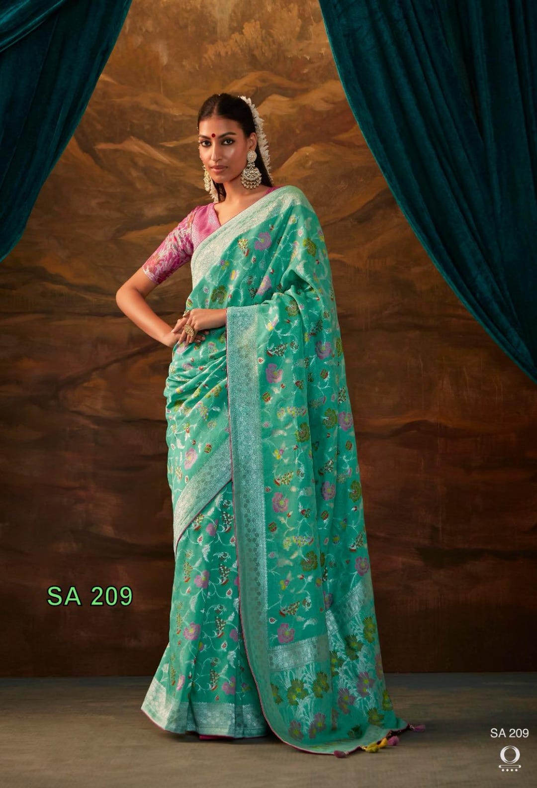 Blue Color Designer Silk Readymade/easy Saree - Etsy