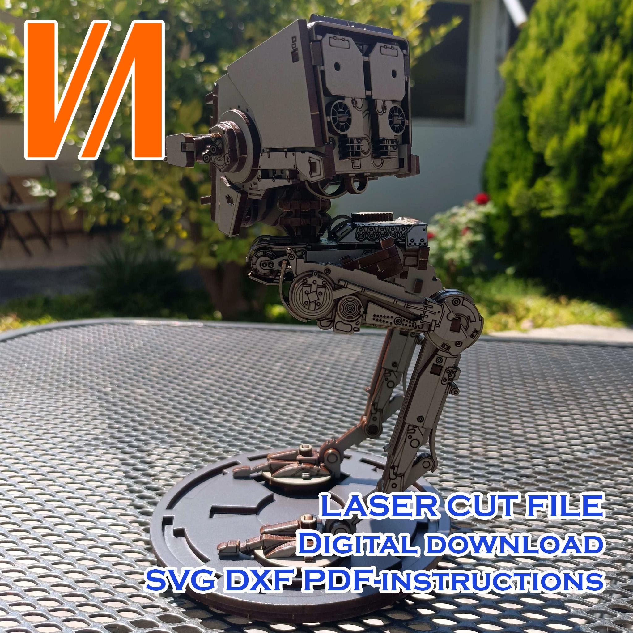 Star Wars All Terrain Scout Transport AT-ST 1:50 Scale Laser Cut File ...