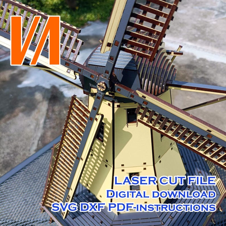 Dutch Windmill 1:50 Scale Laser Cut File (SVG DXF) - Etsy