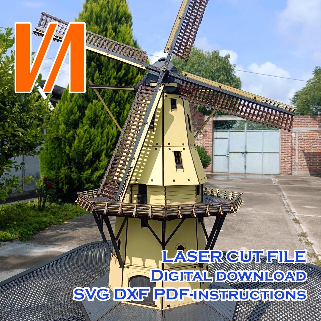 Dutch Windmill 1:50 Scale Laser Cut File (SVG DXF) - Etsy