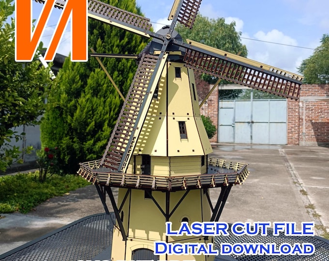 Dutch Windmill LASERCUT Files Vector Cdr Dxf Eps for Laser Cut or Cnc ...