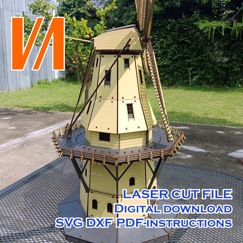 Dutch Windmill 1:50 Scale Laser Cut File (SVG DXF) - Etsy
