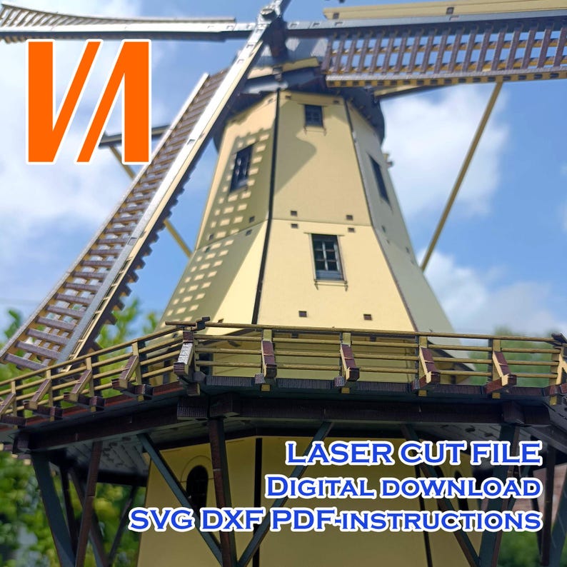 Dutch Windmill 1:50 Scale Laser Cut File (SVG DXF) - Etsy