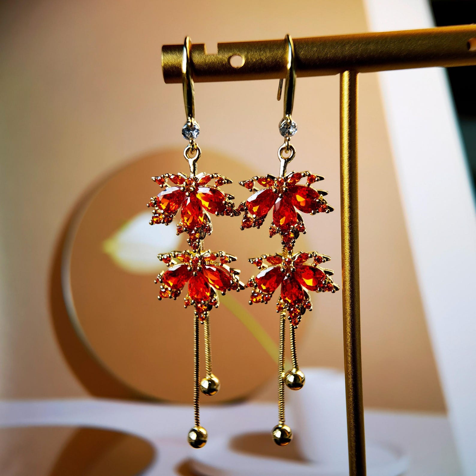 Autumn-themed Red Maple Leaves Earrings/fall Wedding Earrings/autumn ...