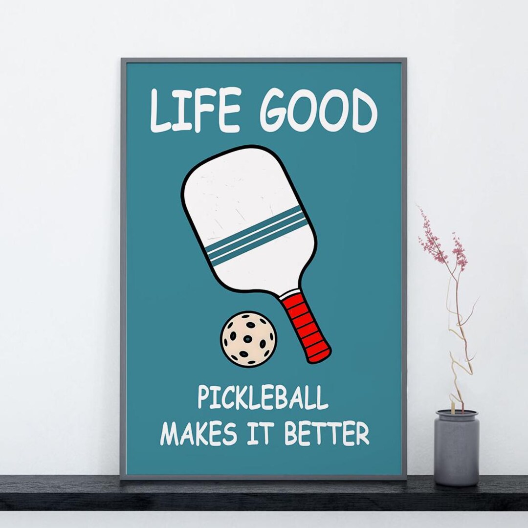 Pickleball Wall Art Printable, Retro Wall Art Pickle Ball, Funny ...