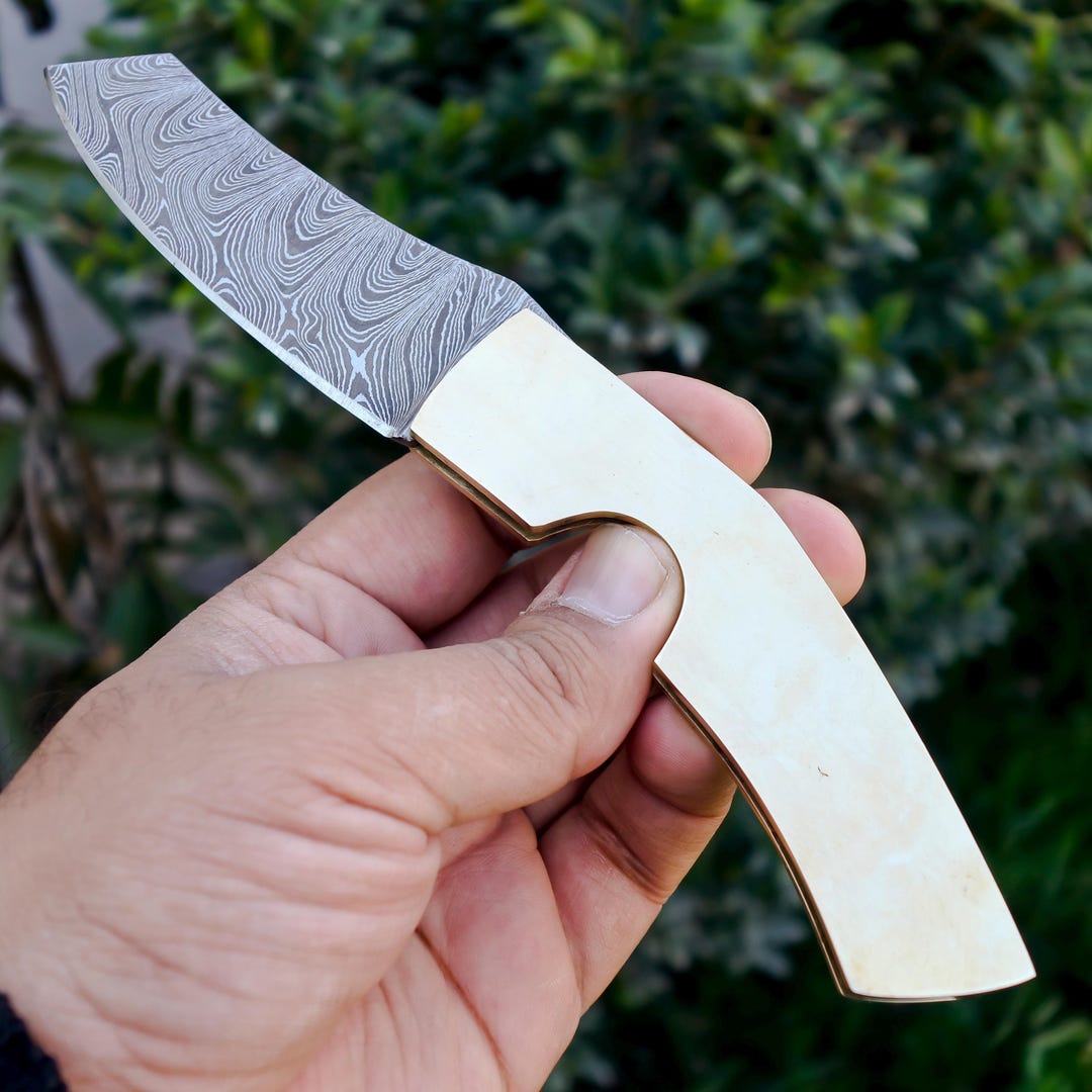 BRASS CIGAR CUTTER Damascus Cigar Tool Handmade Damascus Cigar Knife ...