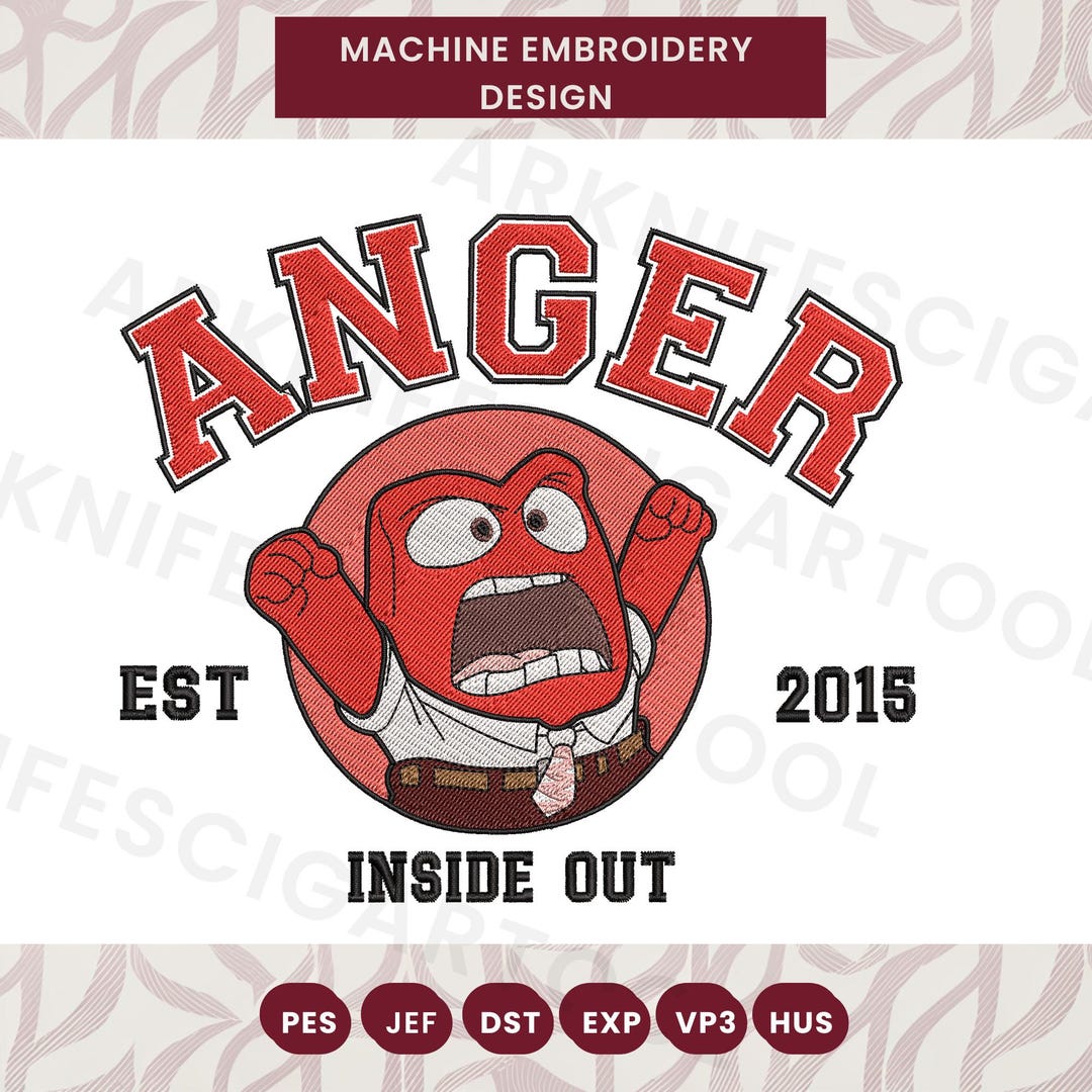 Anger Character Embroidery Designs, Anger Emotion Embroidery Design ...