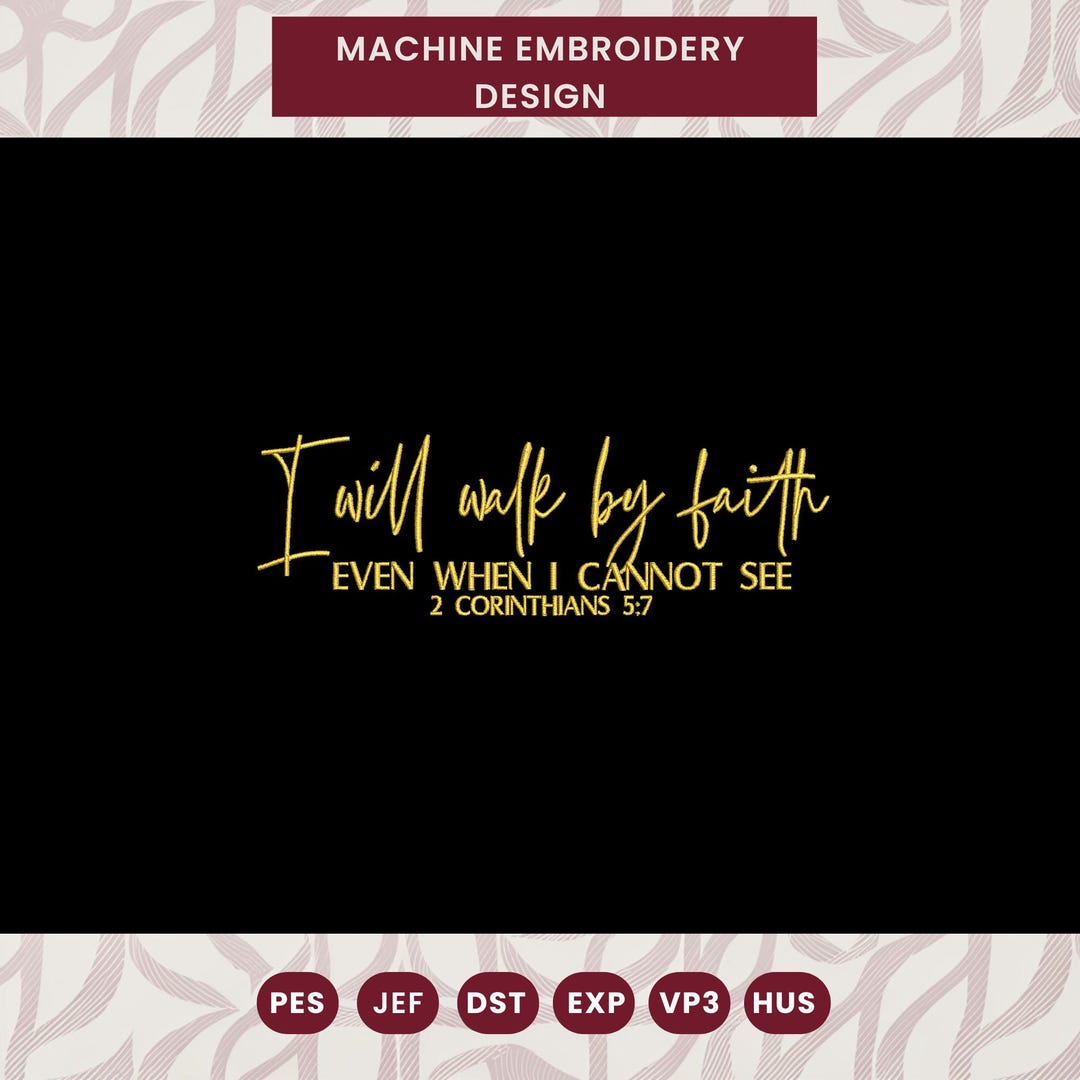 Faith Embroidery Designs, Psalm Embroidery Design, Christian Machine ...