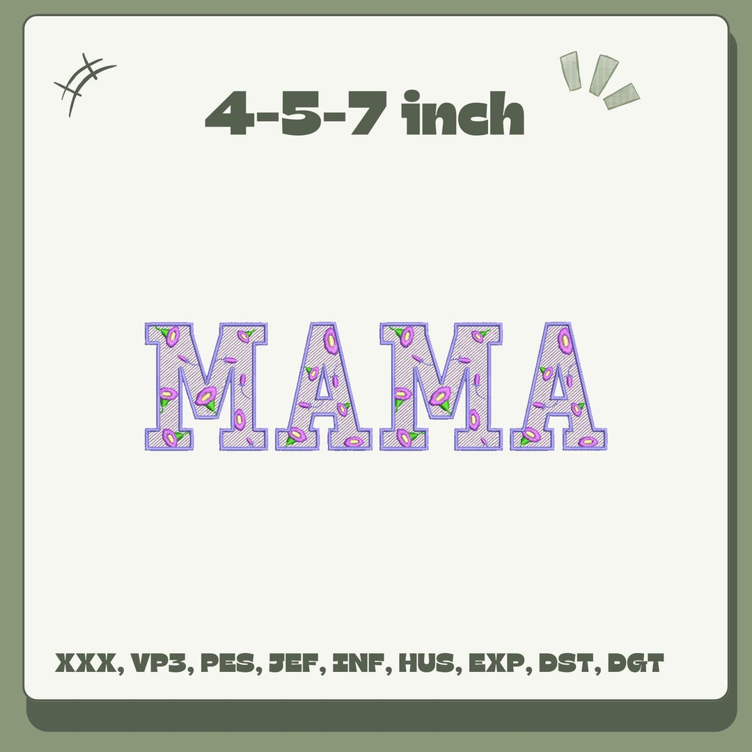 Mama Embroidery Designs, Mother Day Embroidery Design, Beautiful Mama ...
