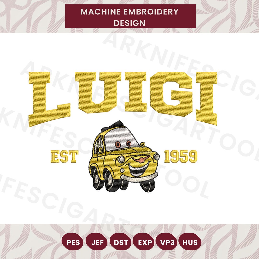 Yellow Car Embroidery Designs, Car Character Embroidery Design,car ...