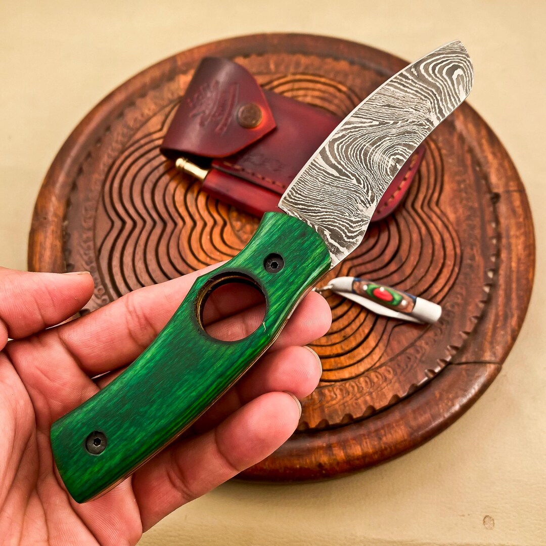 Guillotine Straight Cut Cigar Cutter Green Handmade Cigar Knife ...