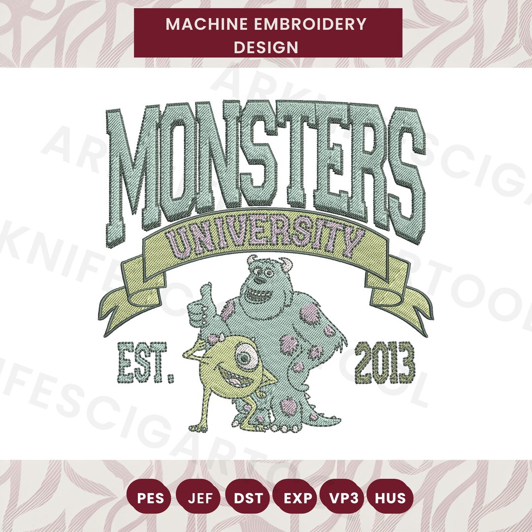 Monster Embroidery Designs, Monster Unvisersity Embroidery Design ...