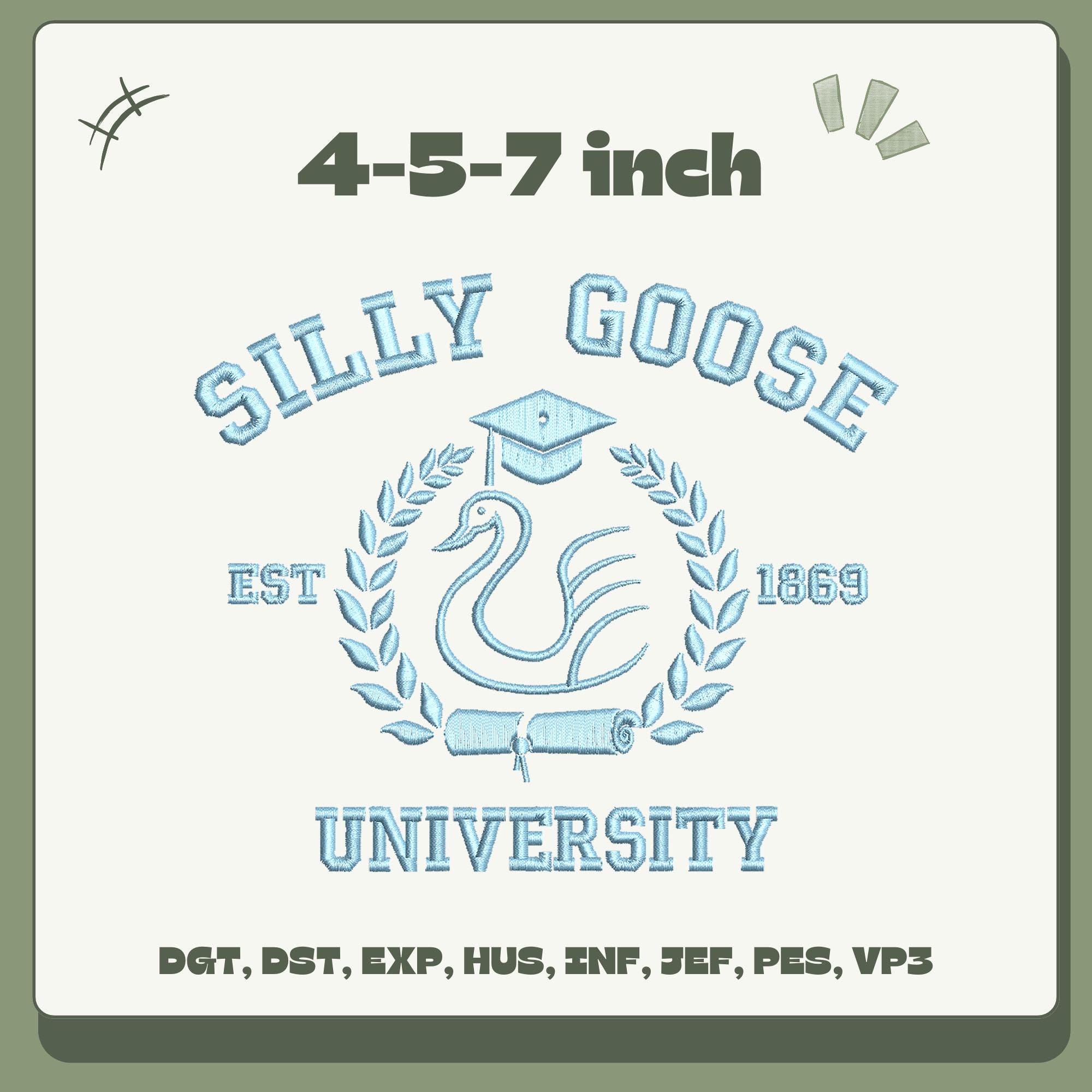 Silly Goose Embroidery Designs, Goose University Embroidery Design ...