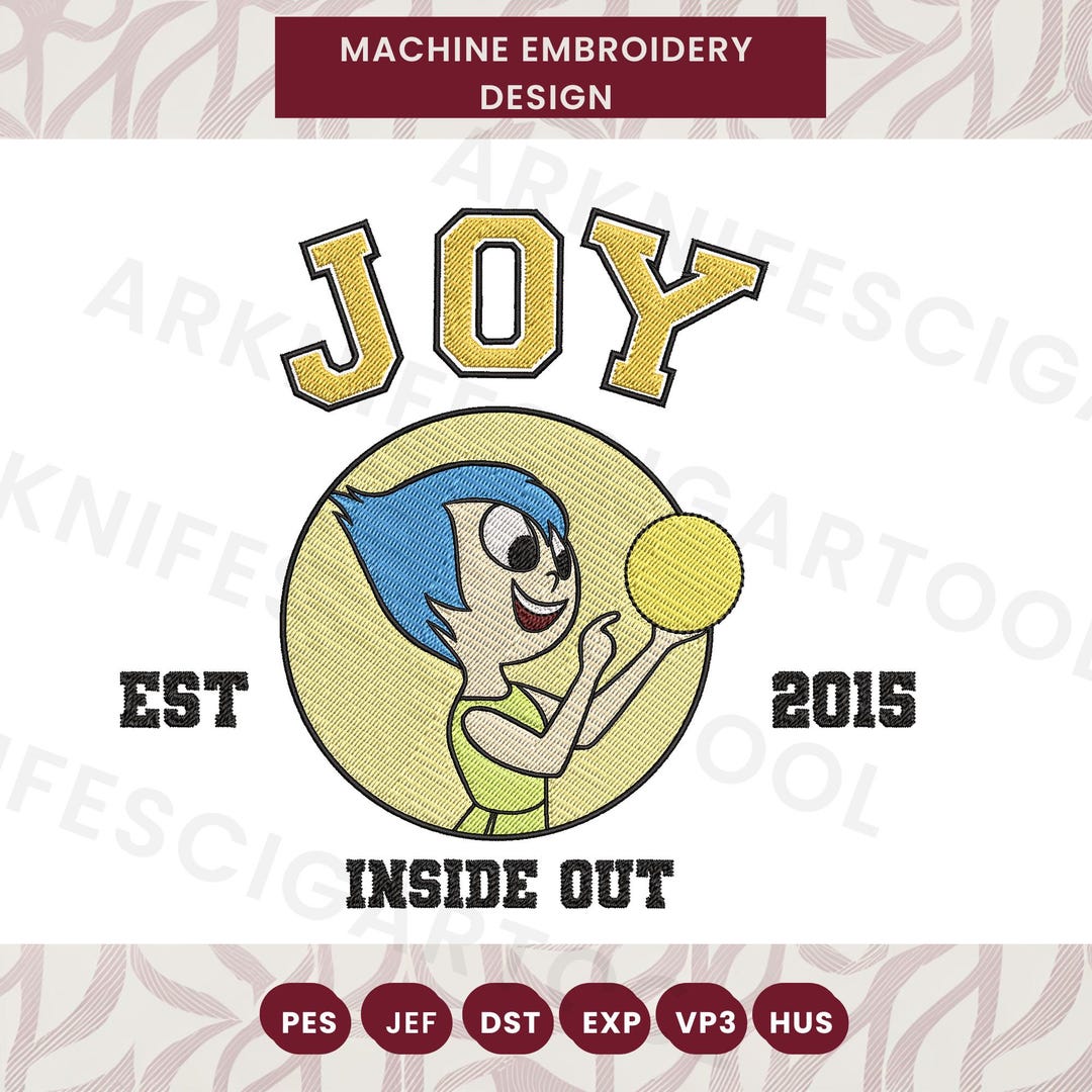 Joy Character Embroidery Designs, Joy Lover Embroidery Design, Joy ...