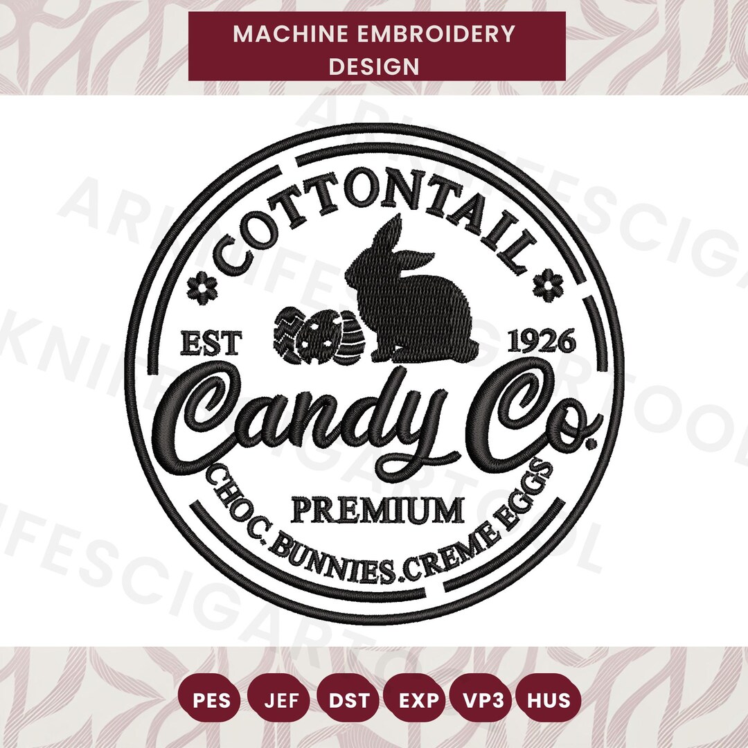 Cottontail Candy Embroidery Designs, Candy Embroidery Design, Candy Co ...