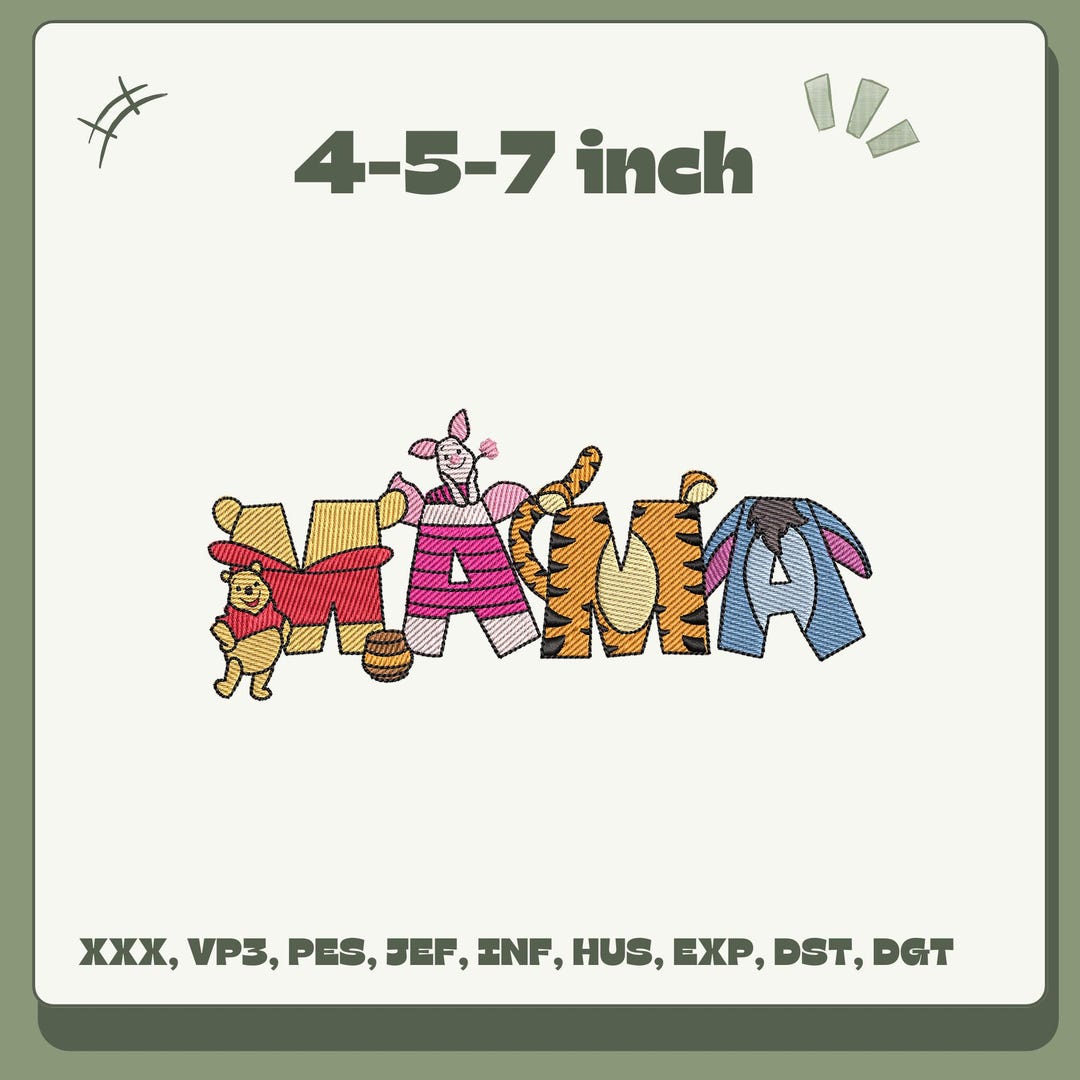 Mama Character Embroidery Designs, Mother Day Embroidery Design, Mama ...