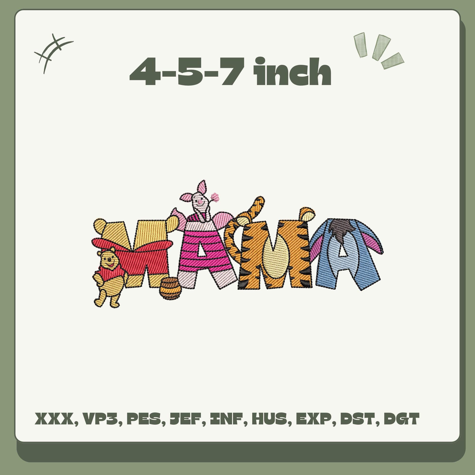 Mama Character Embroidery Designs, Mother Day Embroidery Design, Mama ...