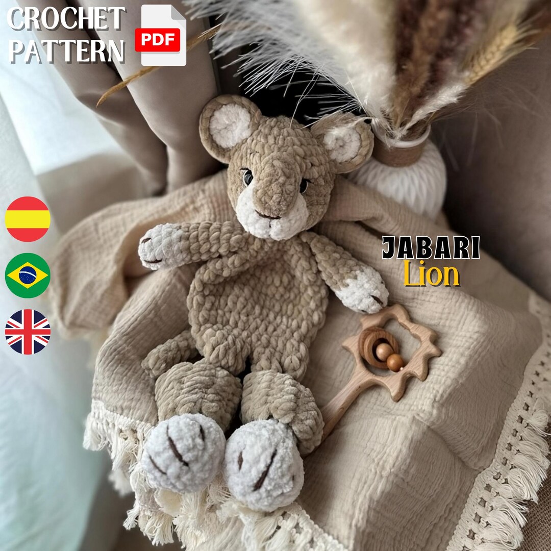 Snuggler Lion Blanket Crochet Pattern, Snuggly Stuffed Tiger Lovey PDF ...