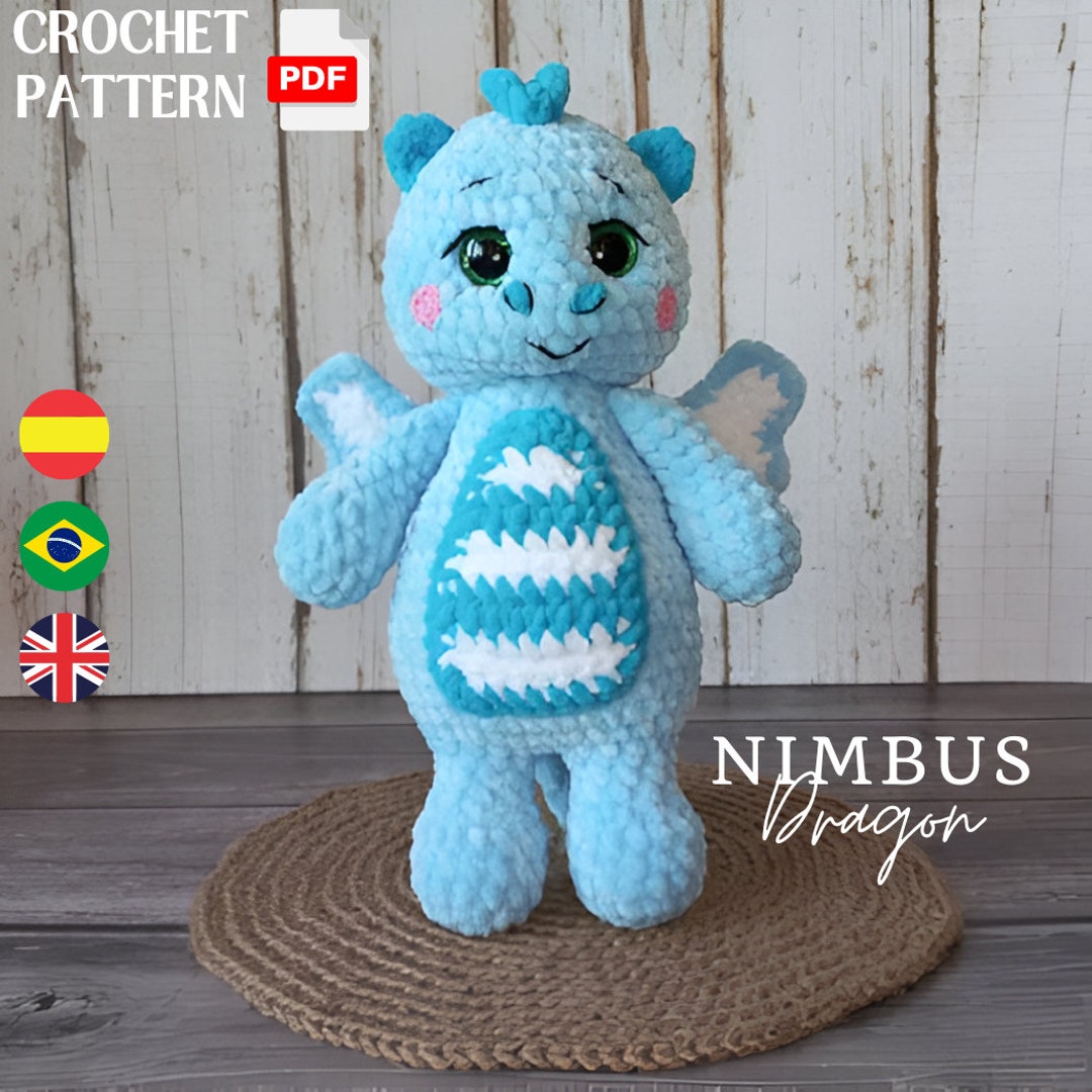 Dragon Crochet Pattern, Dragon Plushie Pattern, Dragon Plush, Do It ...