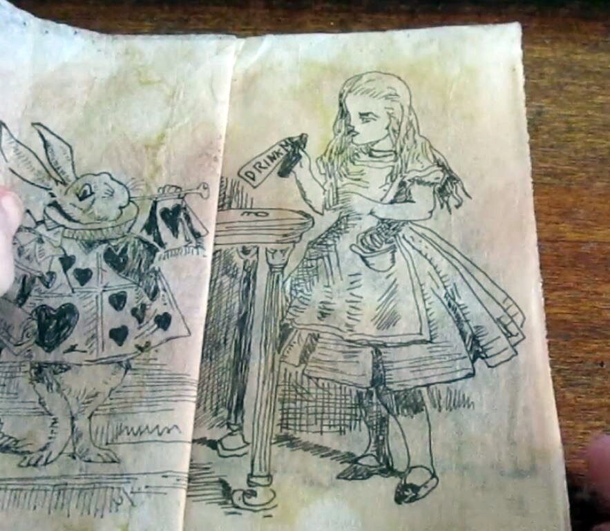 Tea Bag Alice Book Miniature 4X6 Design 1886-7 - Etsy