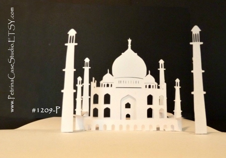 Taj Mahal Pop-up Card Printable Pattern: DIY Papercraft (digital ...
