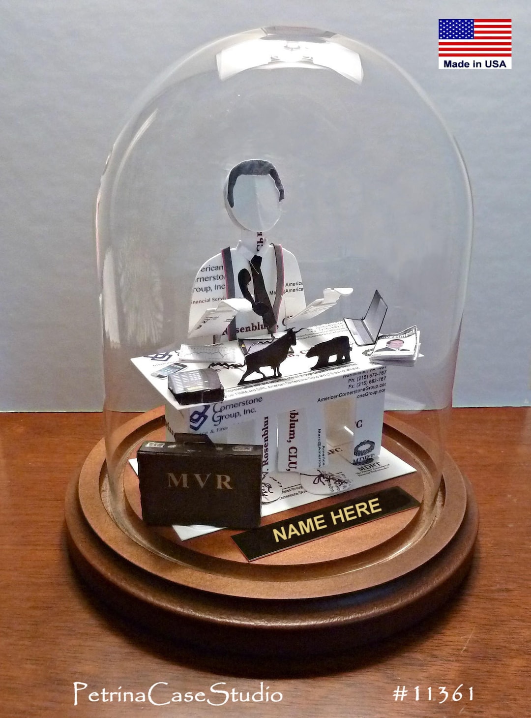 Business Card Sculpture: Financial Advisor Gift, Desk Decor - Etsy