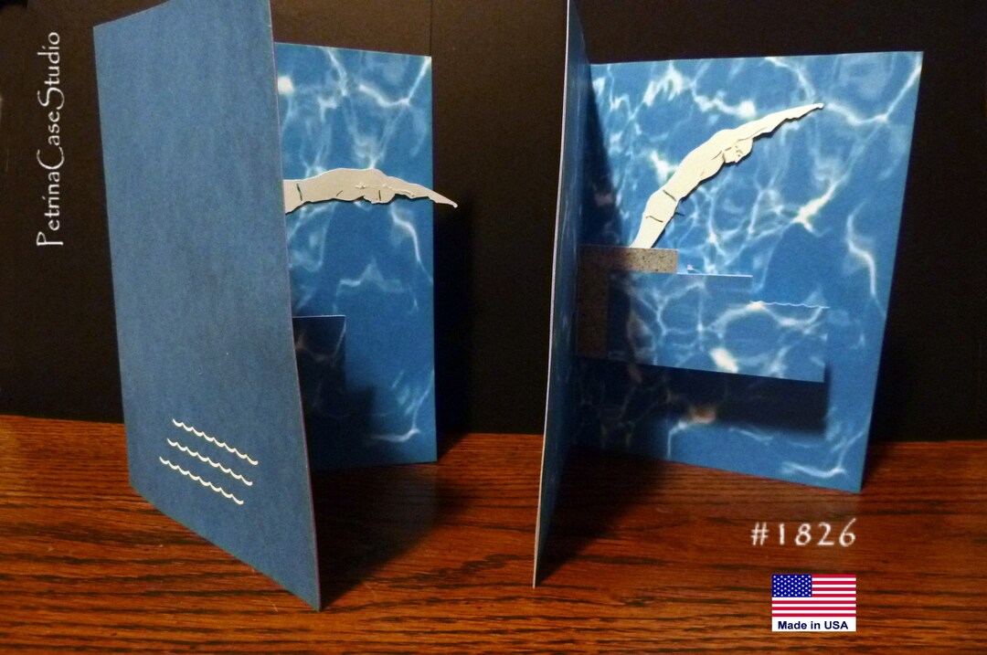 Swim Dive Sidestroke Swimmer Swimming Pop-up Cards 5X7 - Etsy