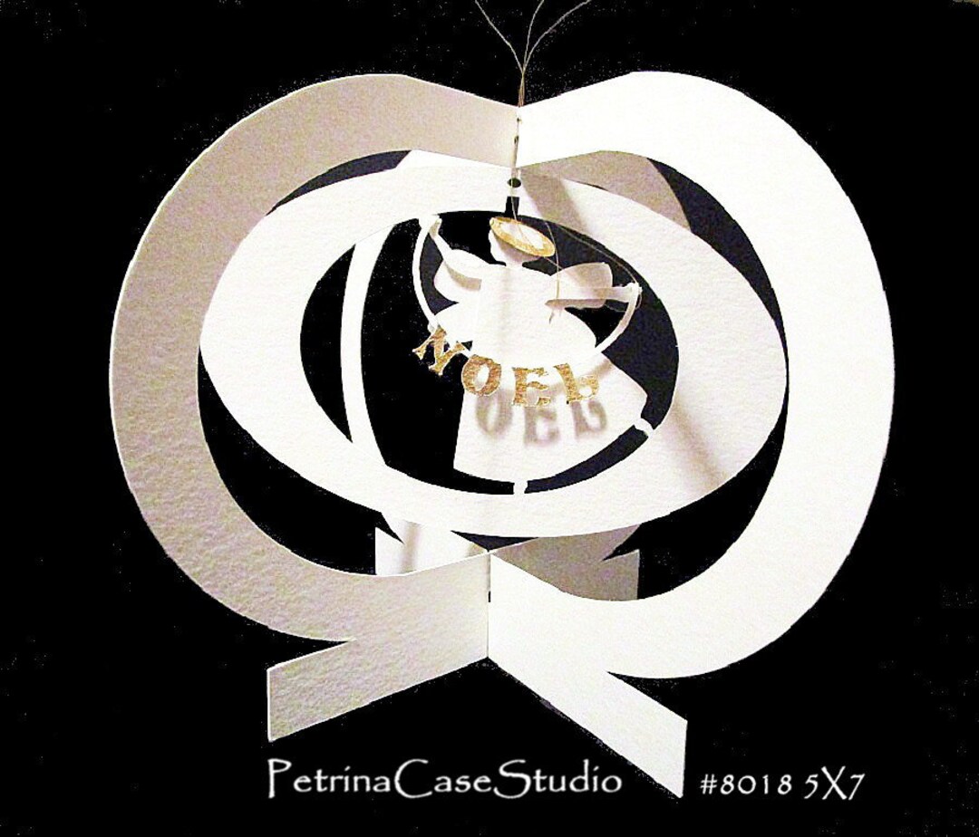 Ornament Paper Cut Christmas Angel Card Globe Noel Pop up Card With ...