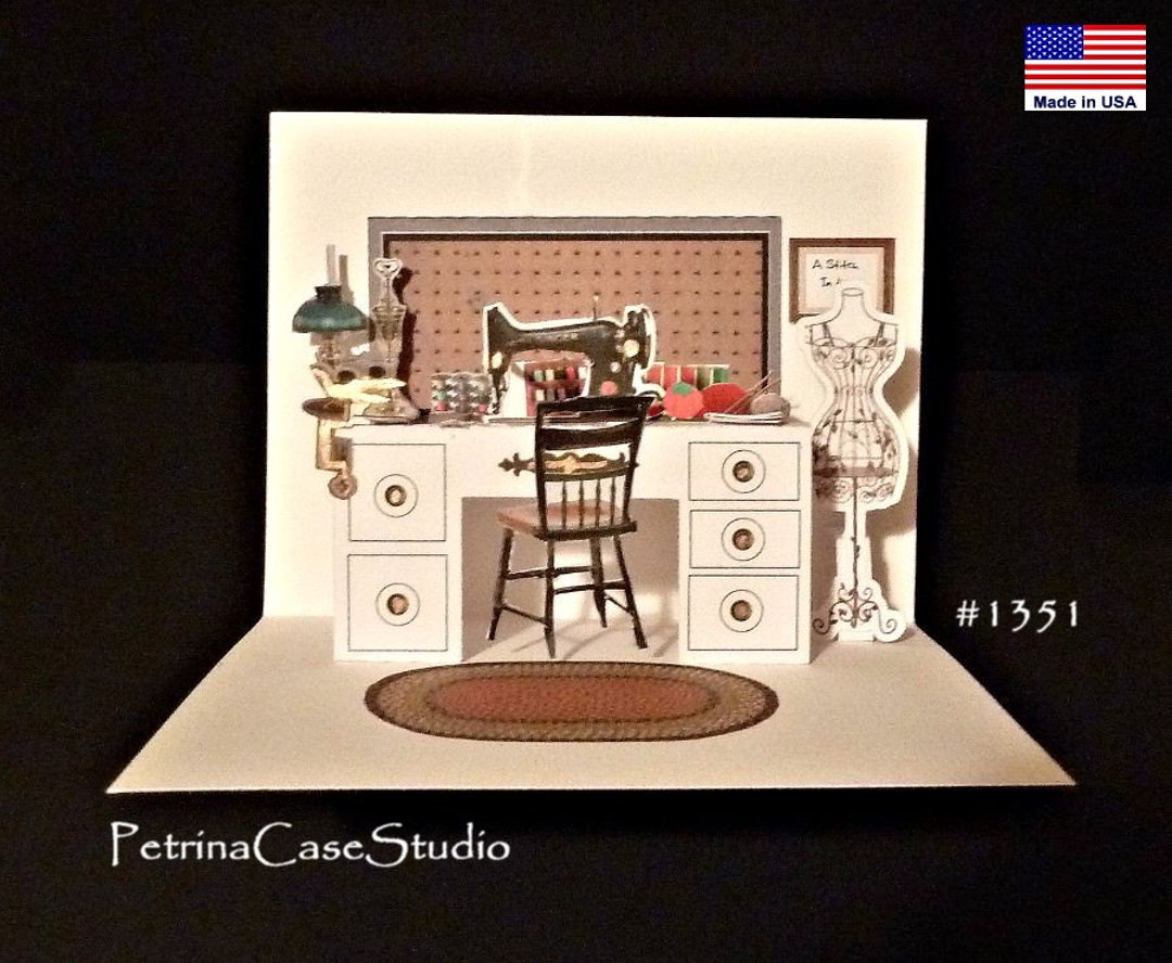 Handmade Sewing Room Pop-up Card: 5x7 Hobby Card - Etsy