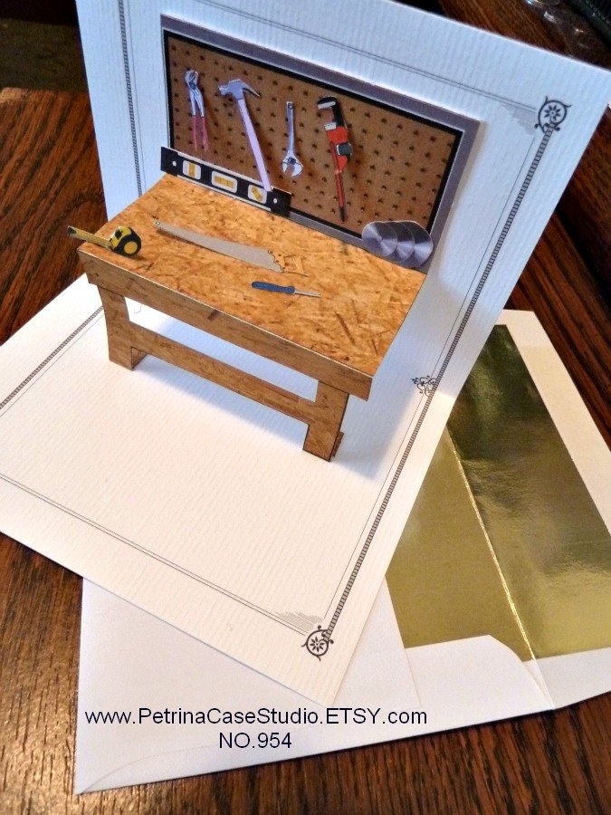 Workbench Pop-up Card With Tools 5X7 Item 954 - Etsy