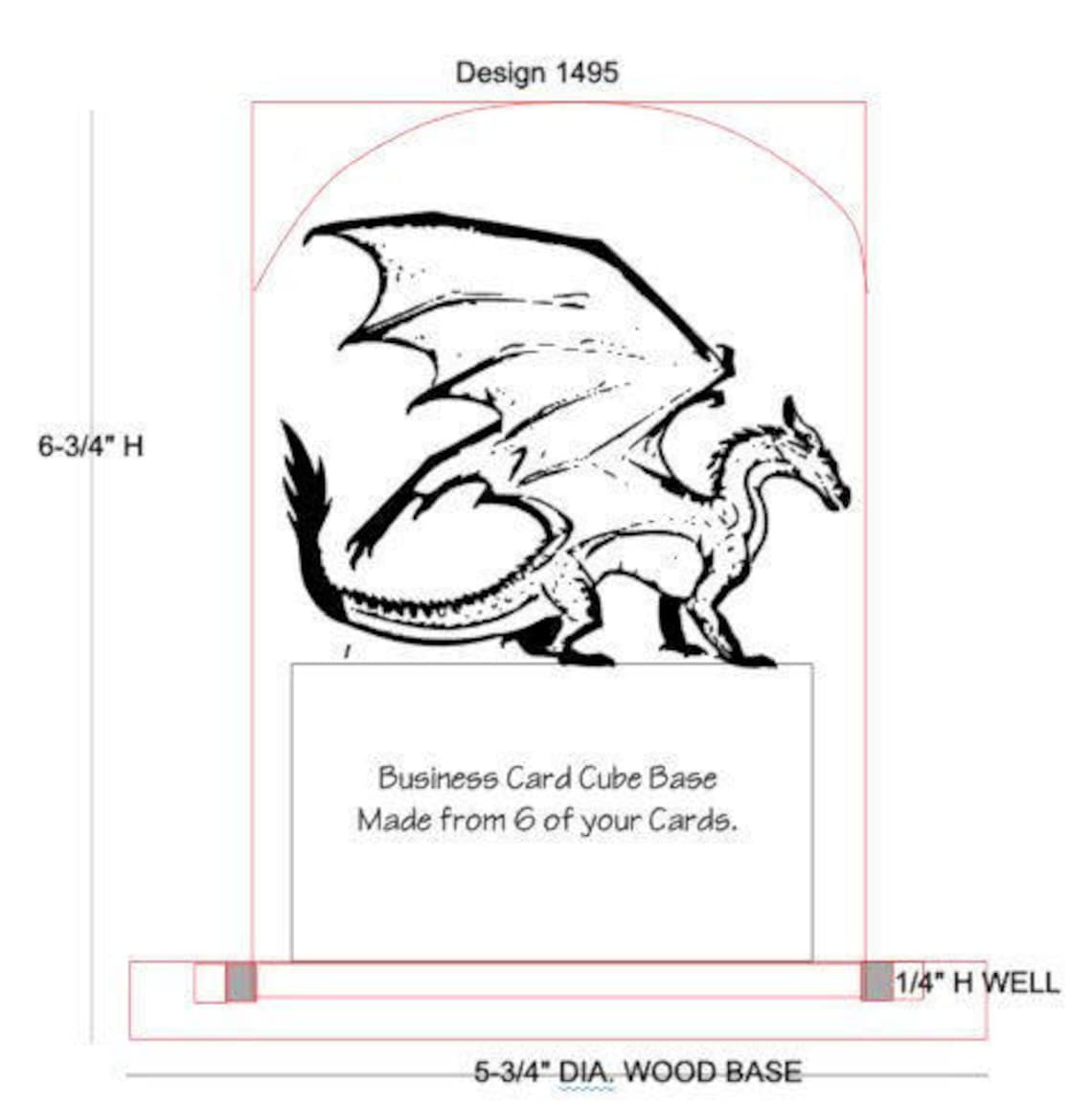 Dragon Business Card Sculpture design 1495 or 1496 Upright - Etsy
