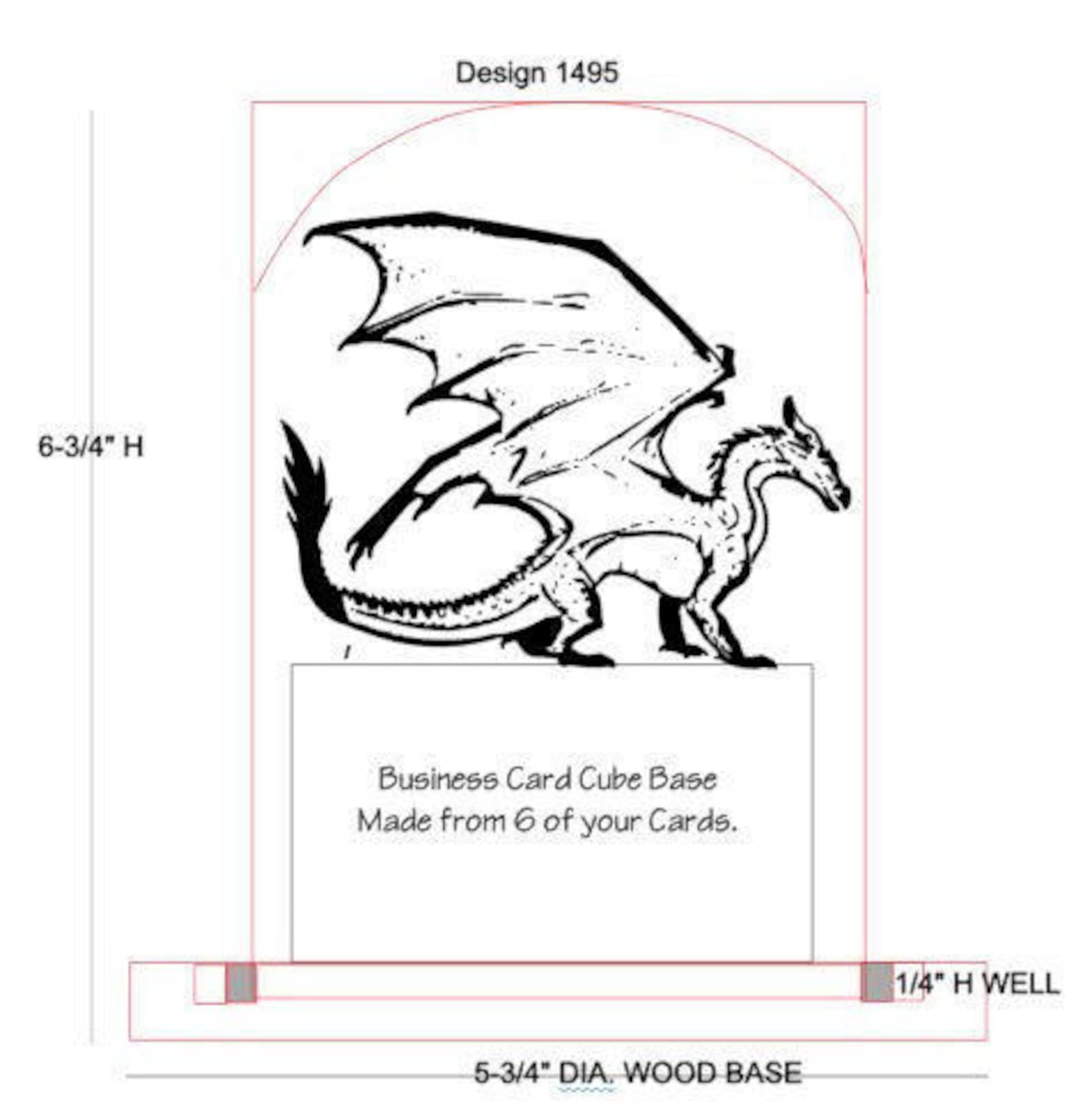 Dragon Business Card Sculpture design 1495 or 1496 Upright - Etsy