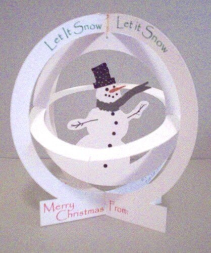 Ornament Snowman Pop-up Card Digital Printable Globe Let It | Etsy