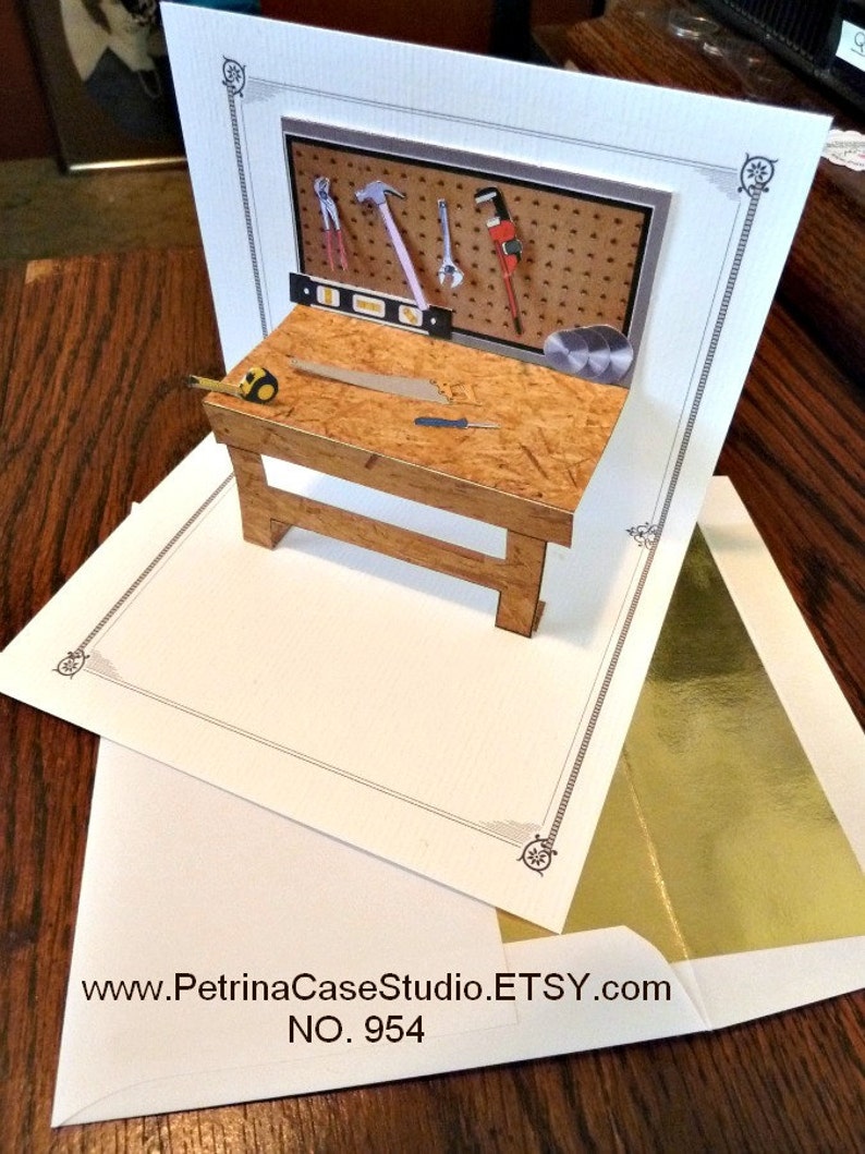 Workbench Pop-Up Karte mit Werkzeugen 15X7 - Art.954 - Etsy.de