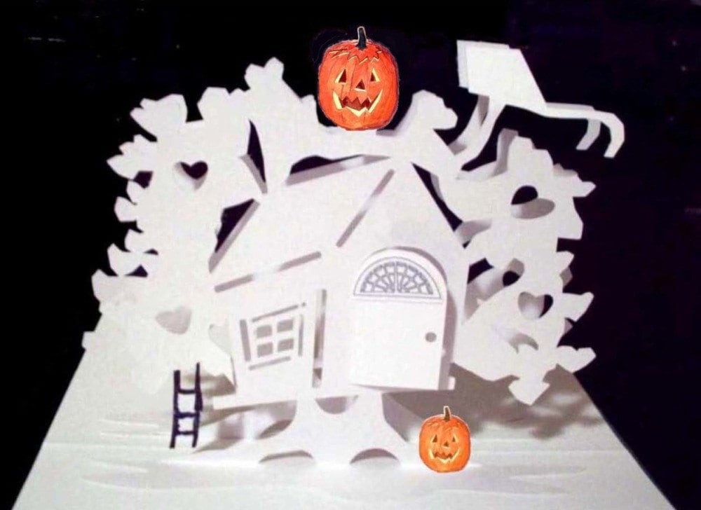 Pop-up Halloween Tree House 180 Degrees...with Pumpkin Kite and Ladder ...