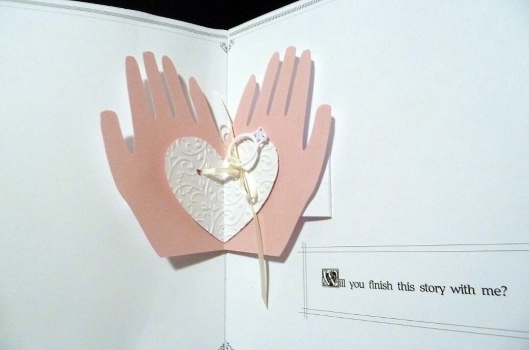 Heart in Hand Pop-up Card 5X7 - Etsy