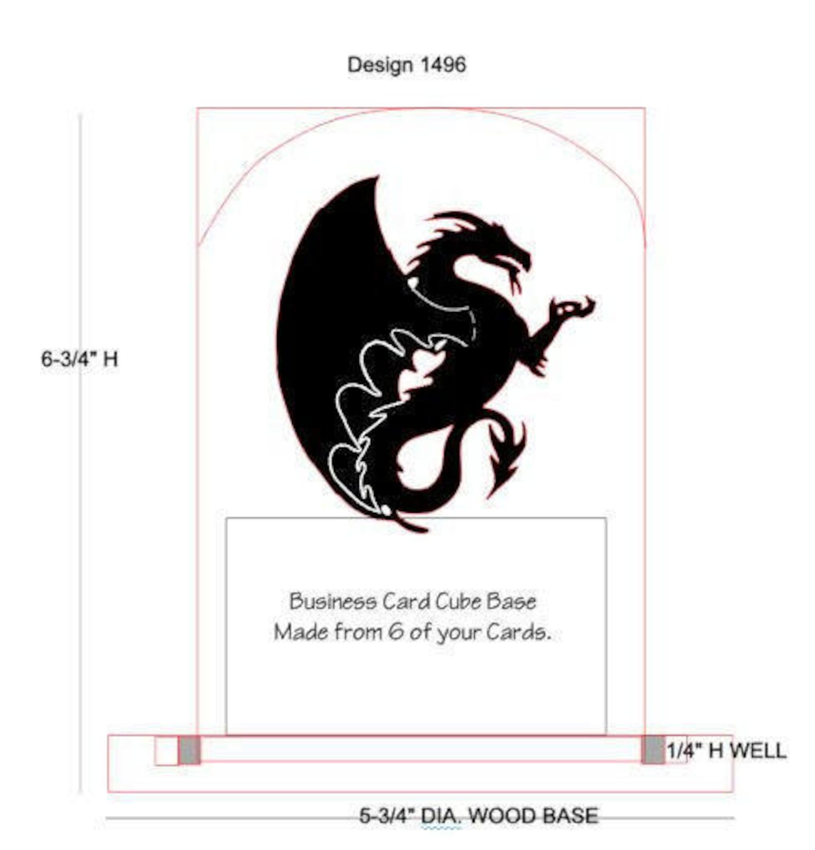 Dragon Business Card Sculpture design 1495 or 1496 Upright - Etsy