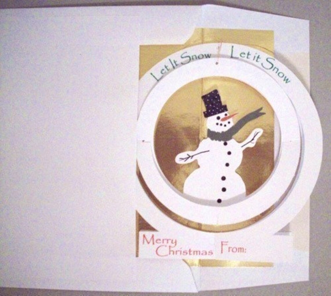 Ornament Snowman Pop-up Card Digital Printable Globe Let It | Etsy