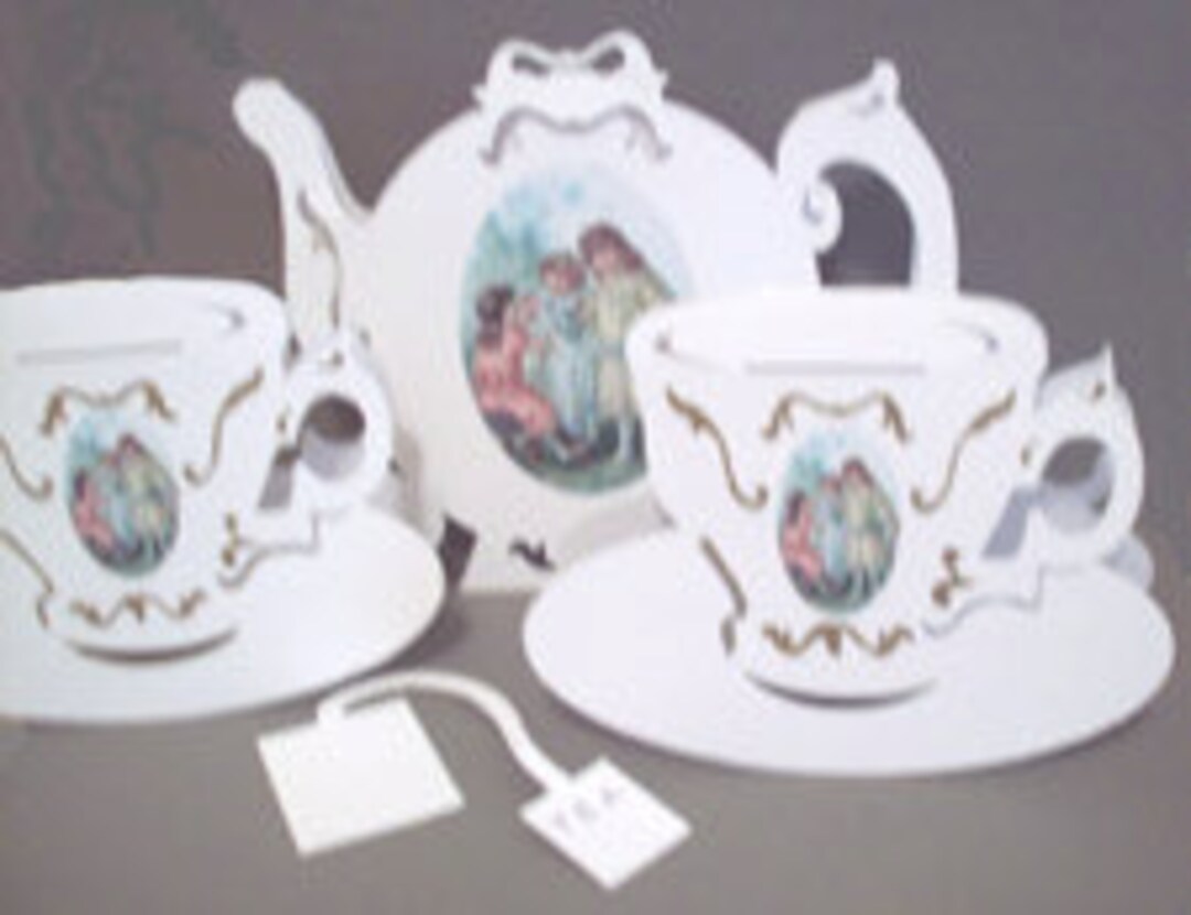 Victorian Tea Set Pop up Card: 18kt Gold Leaf Teapot & Cups - Etsy