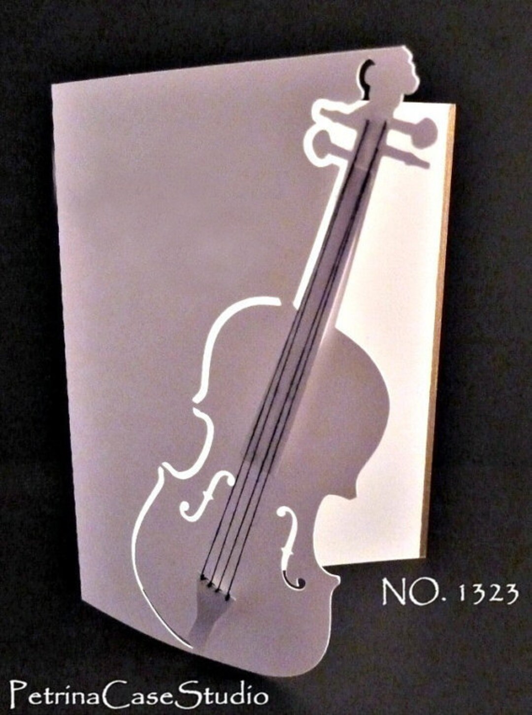 Violin Papercut Card With 18KT. Gold Leaf and Envelope - Over the Edge ...