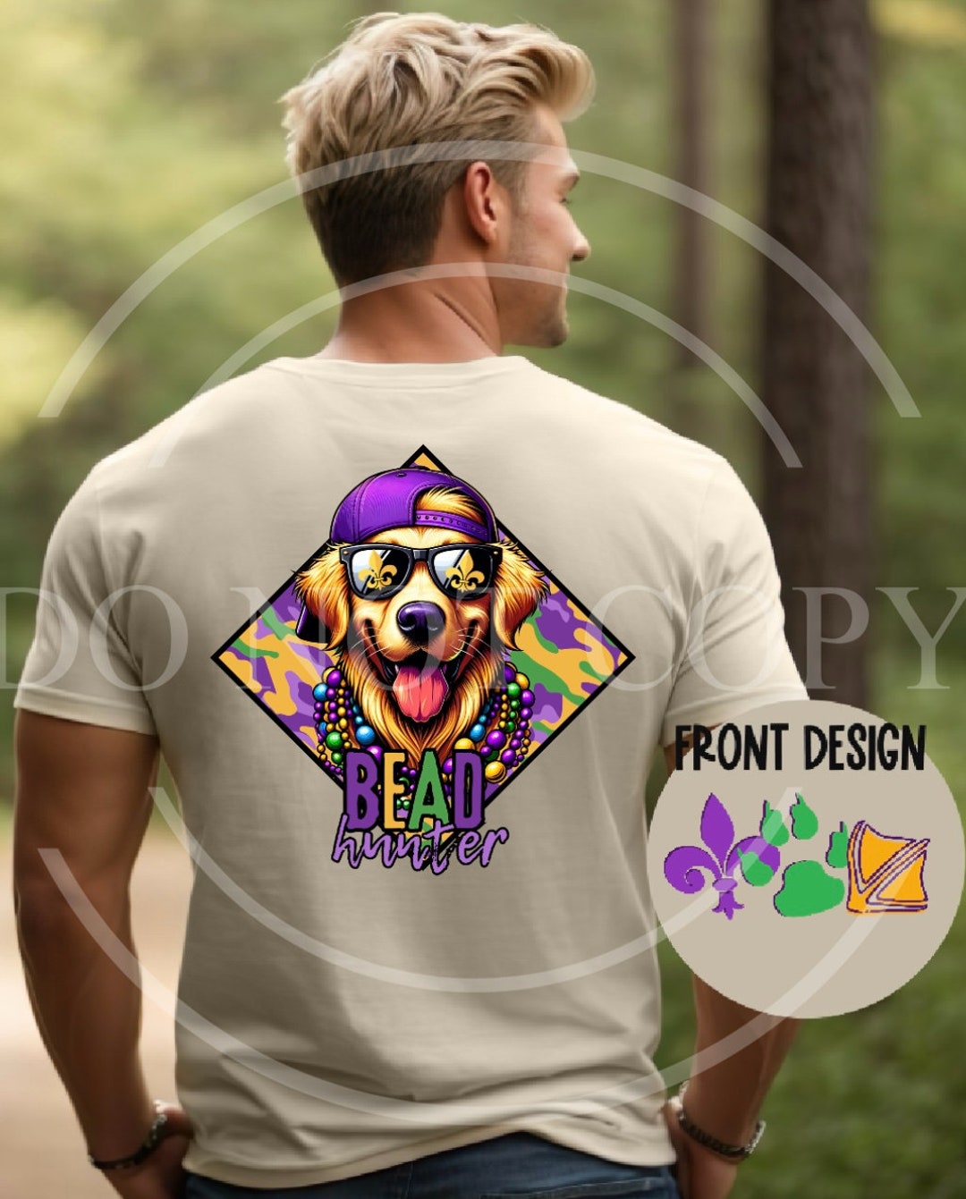 Bead Hunter Mardi Gras Yellow Lab Authentic Outdoors Tee/ Boys Men's ...